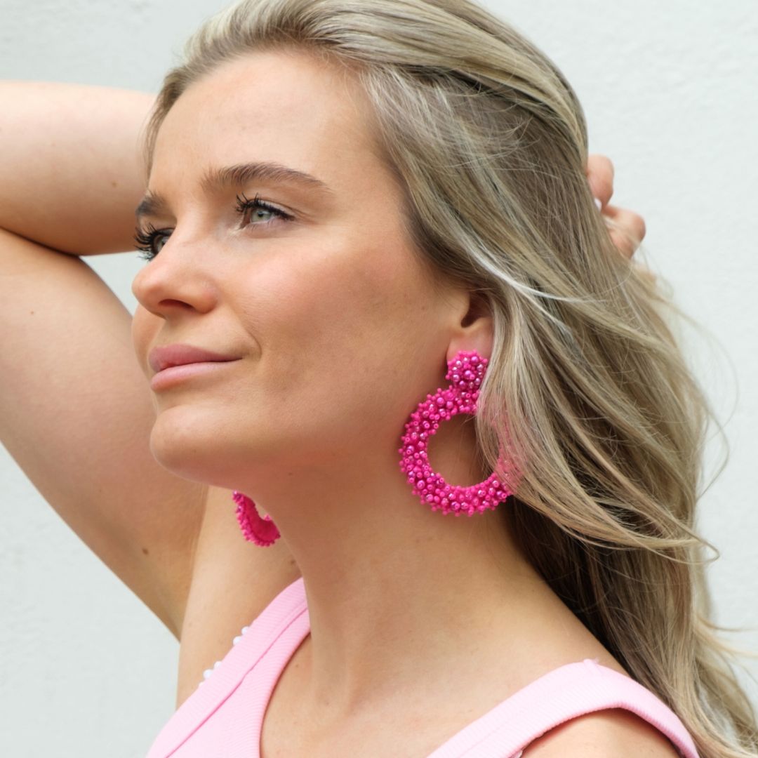 Lizzy Earrings Fuchsia Paulie Pocket