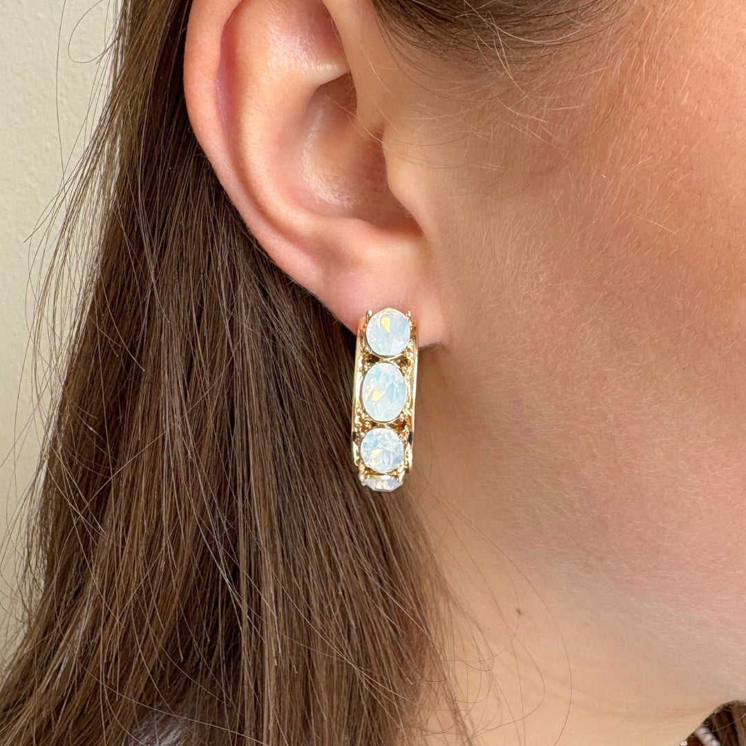 Nova Hoops - White Opal | Paulie Pocket