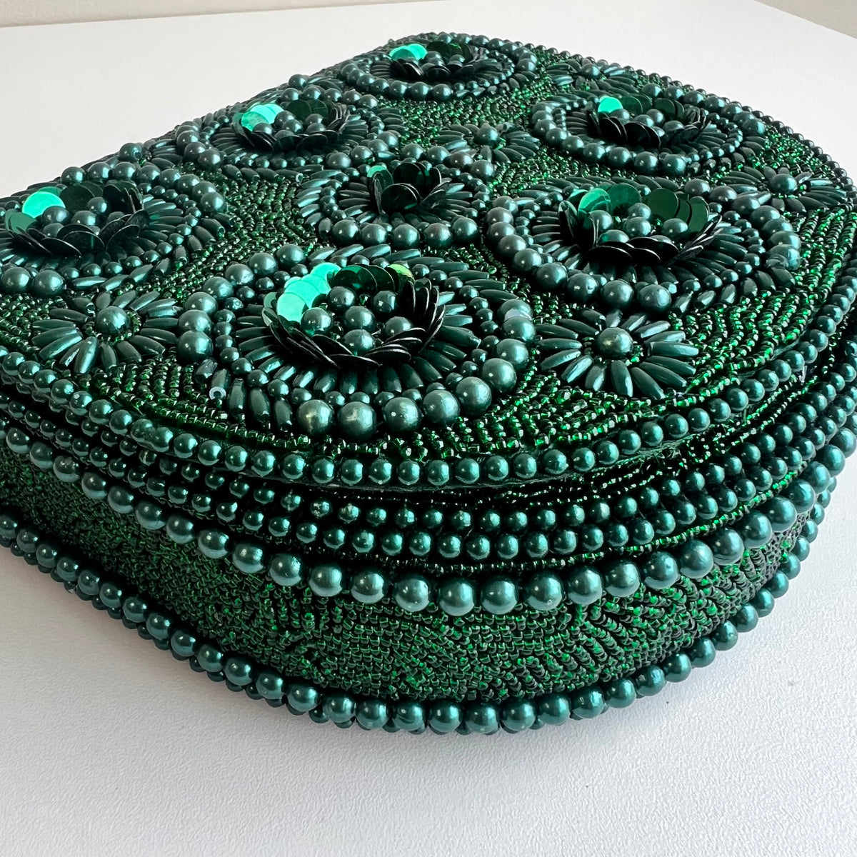 Round Beaded Bag - Aqua Green | Paulie Pocket